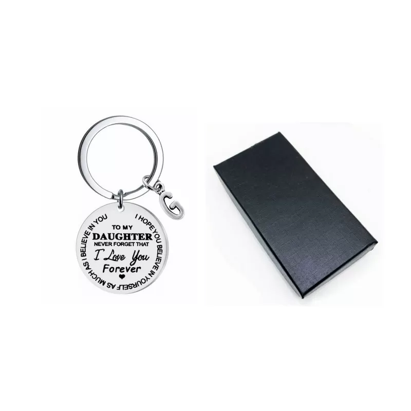 Nyckelring med tag "To my Daughter" (Till min dotter) Rostfritt stål