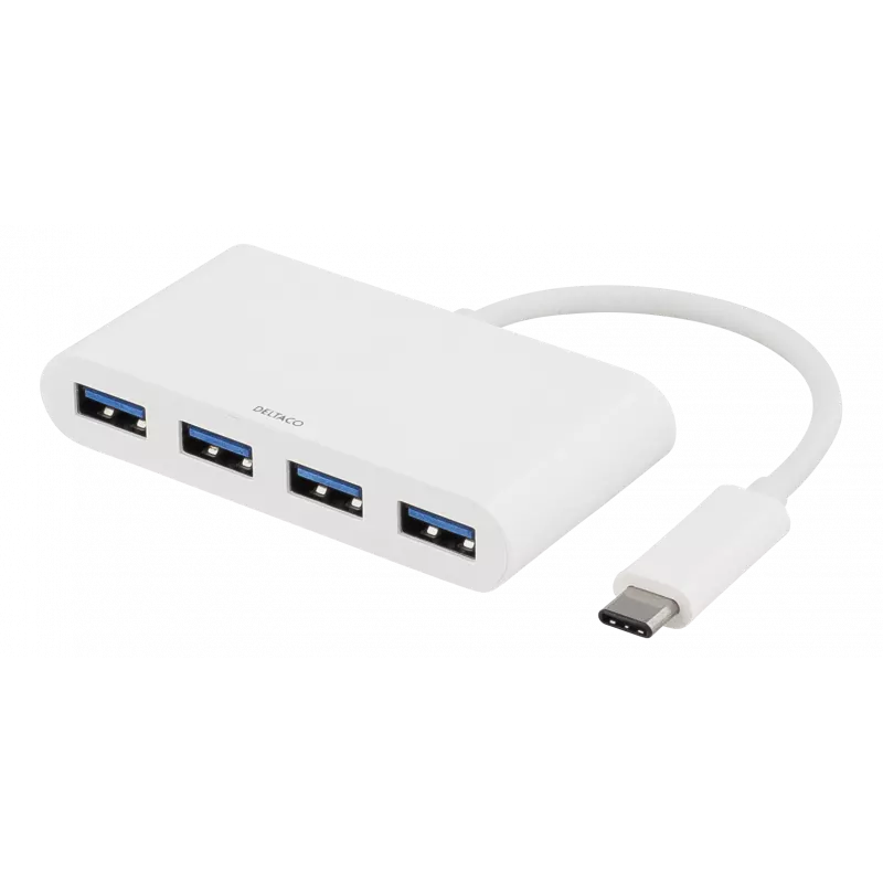 USB-C 5 Gbps hub, 4x USB-A, 5V 4.5W 900mA, white