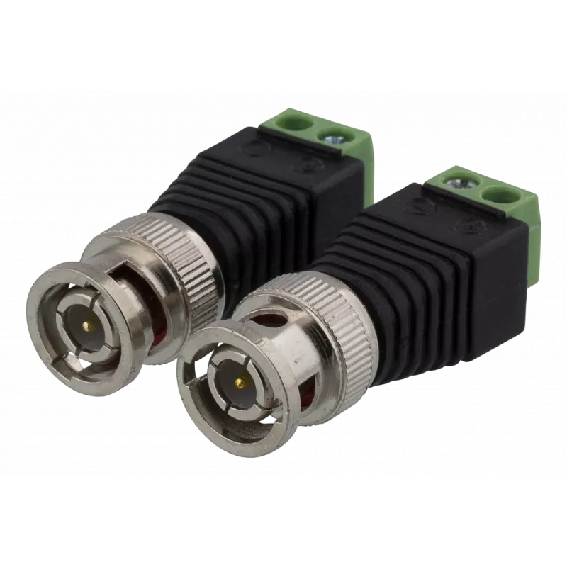 2-pin Terminal block to BNC, 2-Pack, Screw fix, BNC