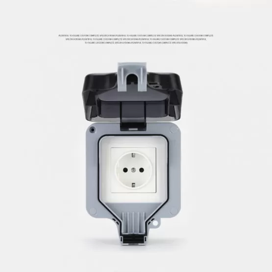 INF Utomhus vägguttag med lock IP66 Eluttag 16A 250V