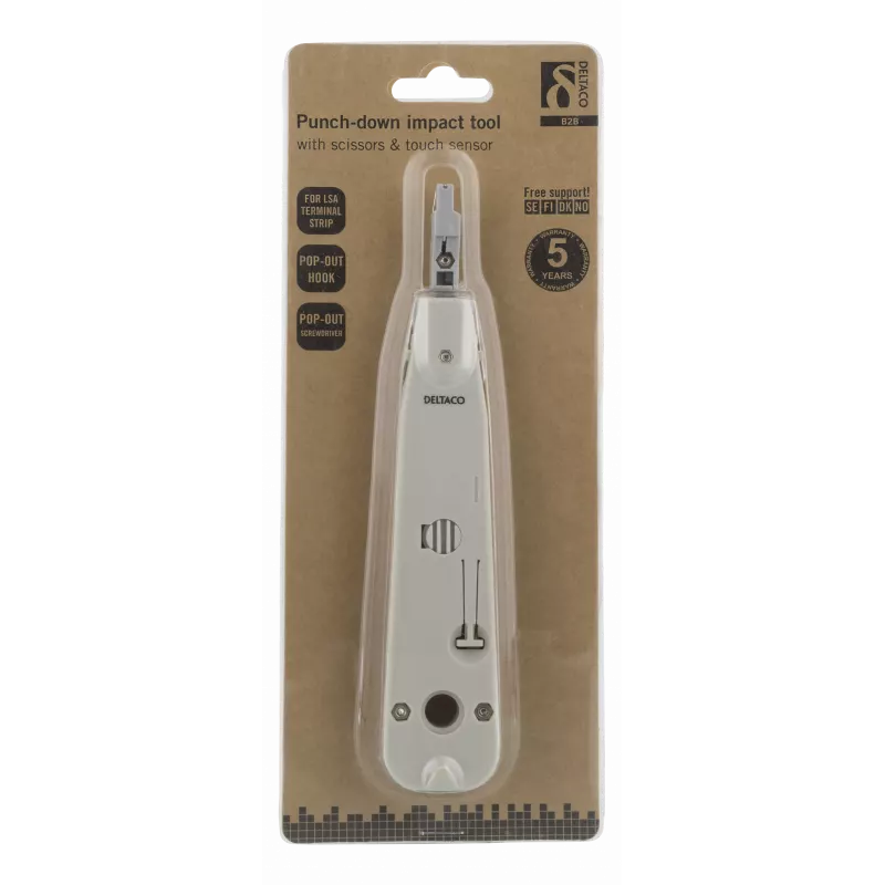 Network cable punchdown tool, Krone LSA, touch sensor, white