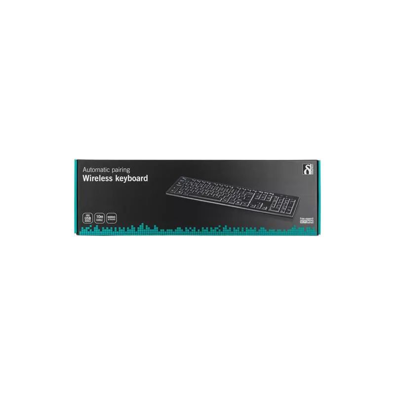 Wireless keyboard 105 keys USB receiver 10m range UK layout