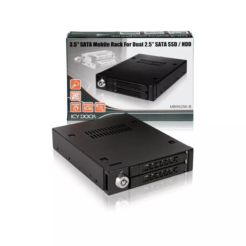 Tough Armor inter storage cabinet 2x2.5" SATA/SSD hardD SATA