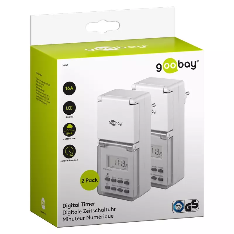 Set med 2, digital timer IP44