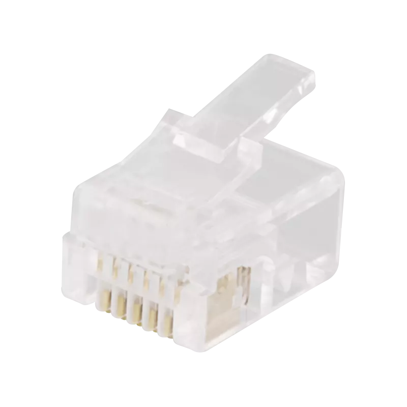 Modular connector RJ12, 6P6C, 20-pack, transparent