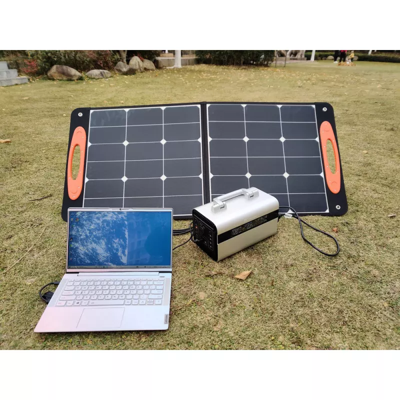 Vikbar solpanel med 36 w Controller 100 w 18 v Svart/Orange