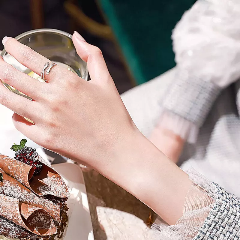 INF Kramring Justerbar Koppar/Zirkon Silver