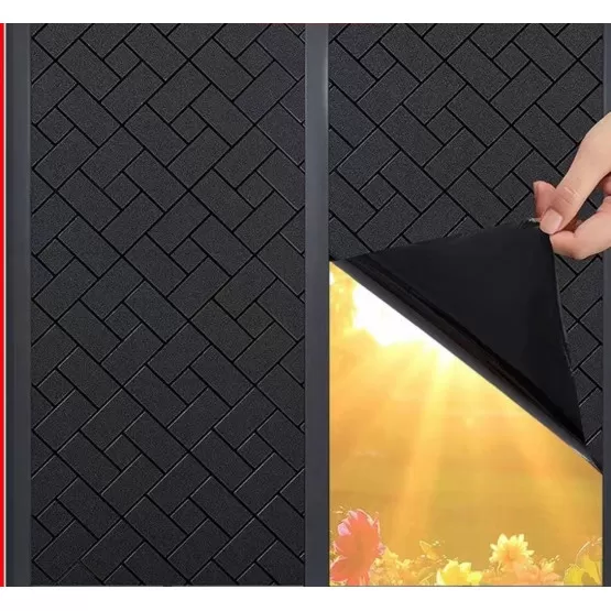 Black Grid Pattern Privacy Window Film