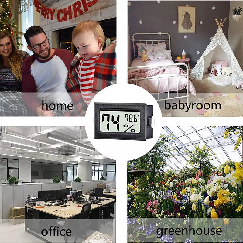 INF Mini digital hygrometer / termometer 5-pack