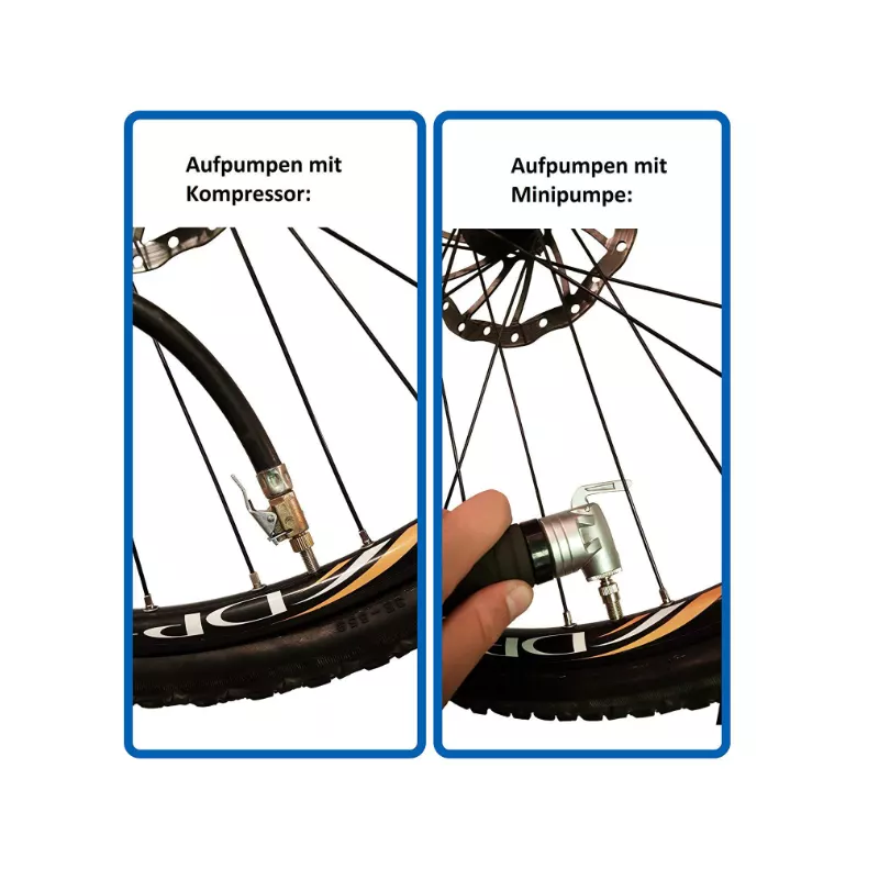 INF Cykelventiladapter för luftpump / Sats med 15 delar