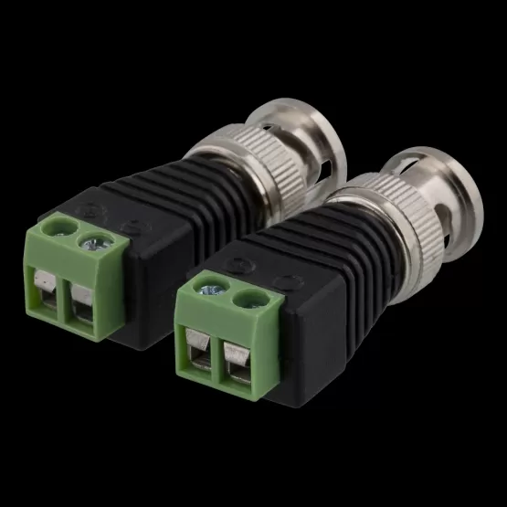 2-pin Terminal block to BNC, 2-Pack, Screw fix, BNC