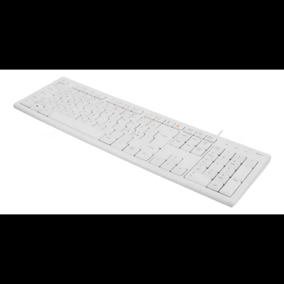 Keyboard, 105 keys, Nordic layout, USB, white, 13 media keys