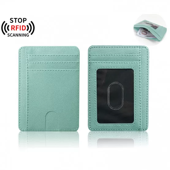 RFID-blockerande korthållare, 8 kortplatser PU-läderkortfodral