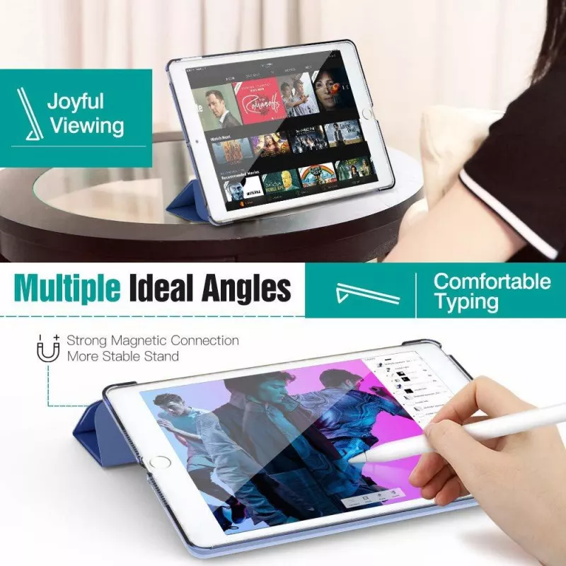 iPad fodral 10.2/10.5 tum - Vikbart Smart Cover Case Mörkblå