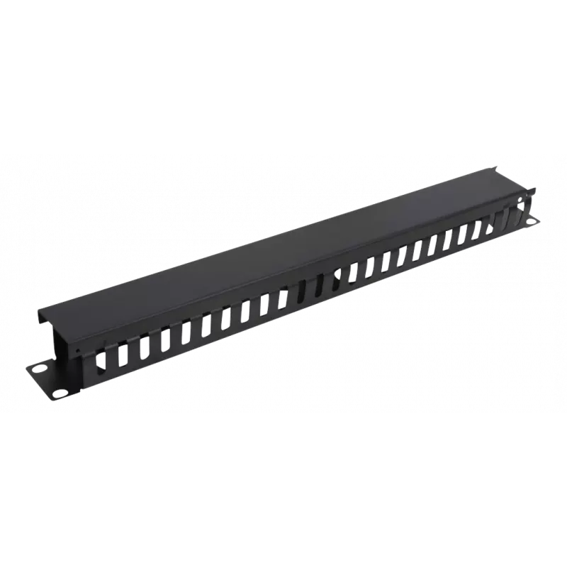 19" cable management, metal, finger duct feedthrough, 1U