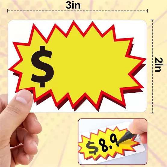 INF Explosion Tag Stickers - 20 Ark/Förpackning, Tomma Självhäftande