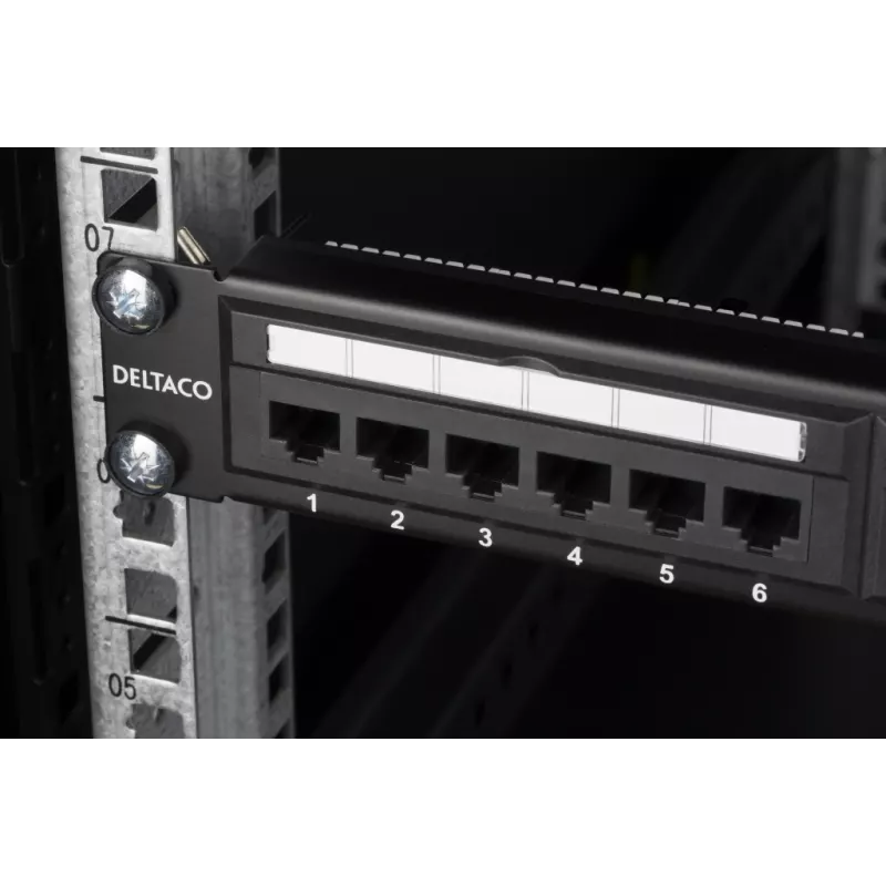UTP patch panel 24xRJ45 Cat6 krone terminal 1U 19" black