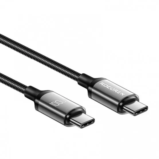 Snabbladdningskabel Rocoren USB-C till USB-C Retro Series 2m 100W