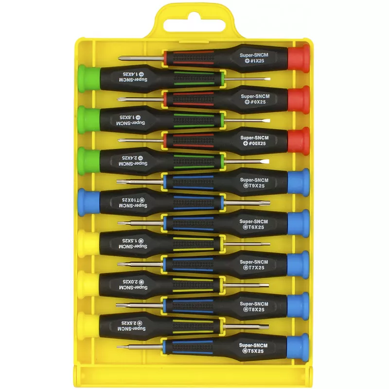 INF Precision chisel set 15 chisels groove philips/torx/hex