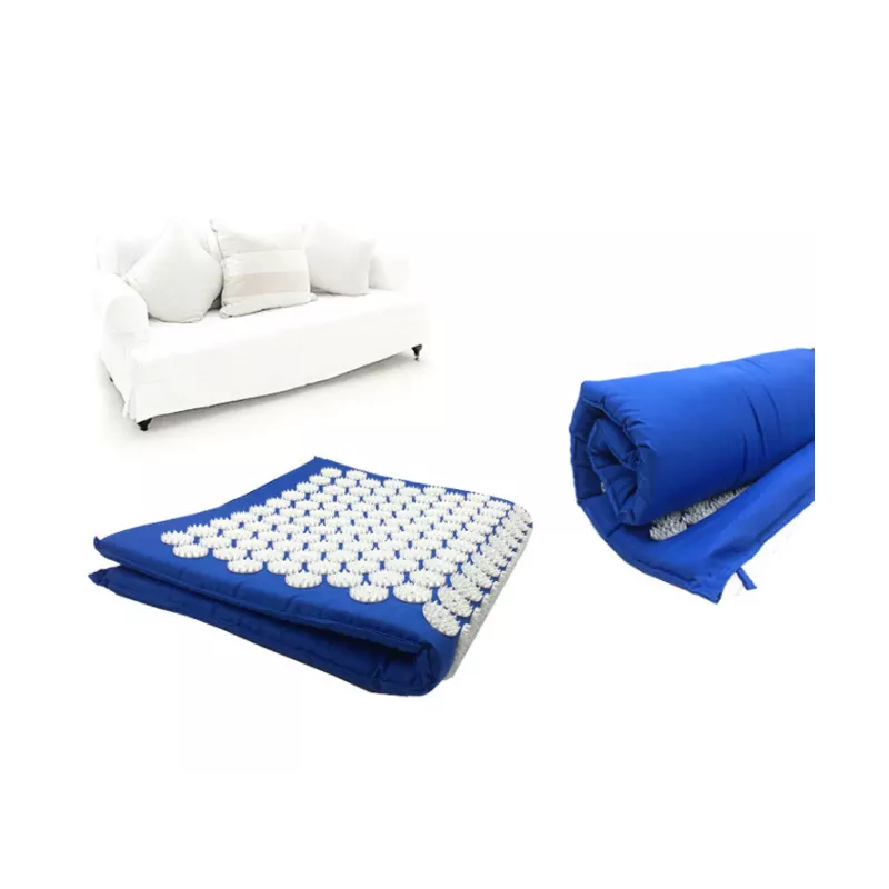 INF Spikmatta med kudde för massage och avslappning Blå