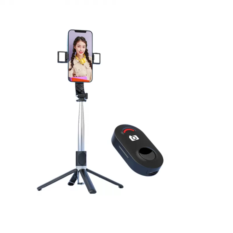 Justerbar selfiestick / tripod med LED-ljus 140 cm