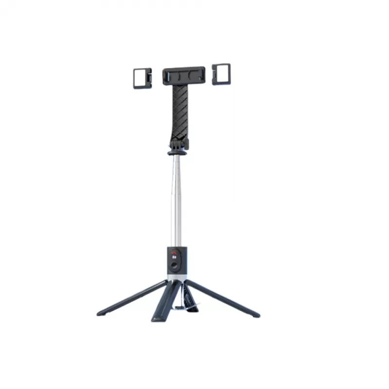 Justerbar selfiestick / tripod med LED-ljus 140 cm