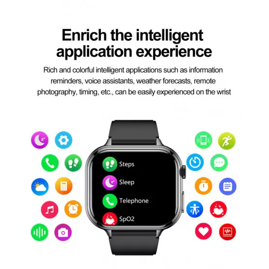 INF Smartwatch TK17 med hälsoövervakning och träningsfunktioner