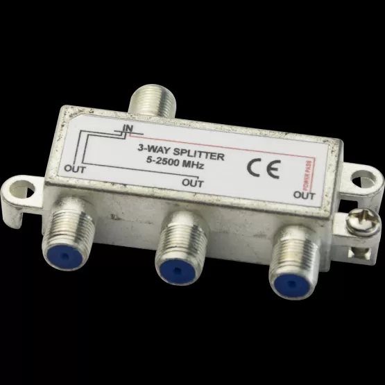INF Antenna TV-splitter F-connector ClassA 1-in/3-out