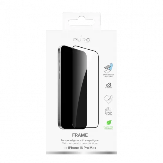 INF iPhone 16 Pro Max Frame Tempered Glass, Applicator included