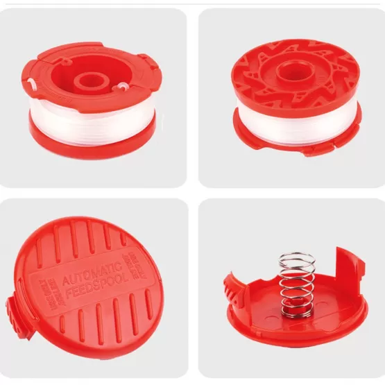 INF Trimmerlina Spole Kit - 2 Spolar, 1 Lock och 1 Fjäder, Kompatibelt