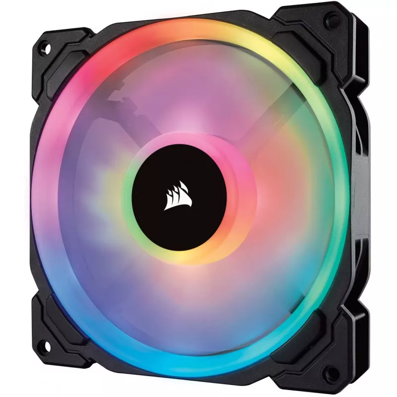 Corsair Dual Light Loop RGB LED PWM Fan, 2 Fan Pack with Lighting