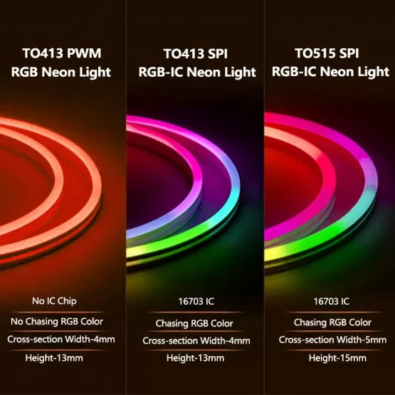 INF 20M RGBIC Neon LED-slinga - Bluetooth & 2.4G Fjärrkontroll, IP67