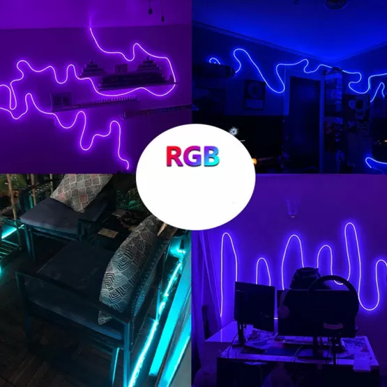 INF 20M RGBIC Neon LED-slinga - Bluetooth & 2.4G Fjärrkontroll, IP67