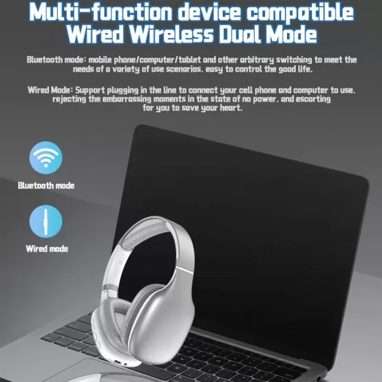 INF Trådlösa Over-Ear Bluetooth 5.4 Hörlurar med Stereoljud och Lång