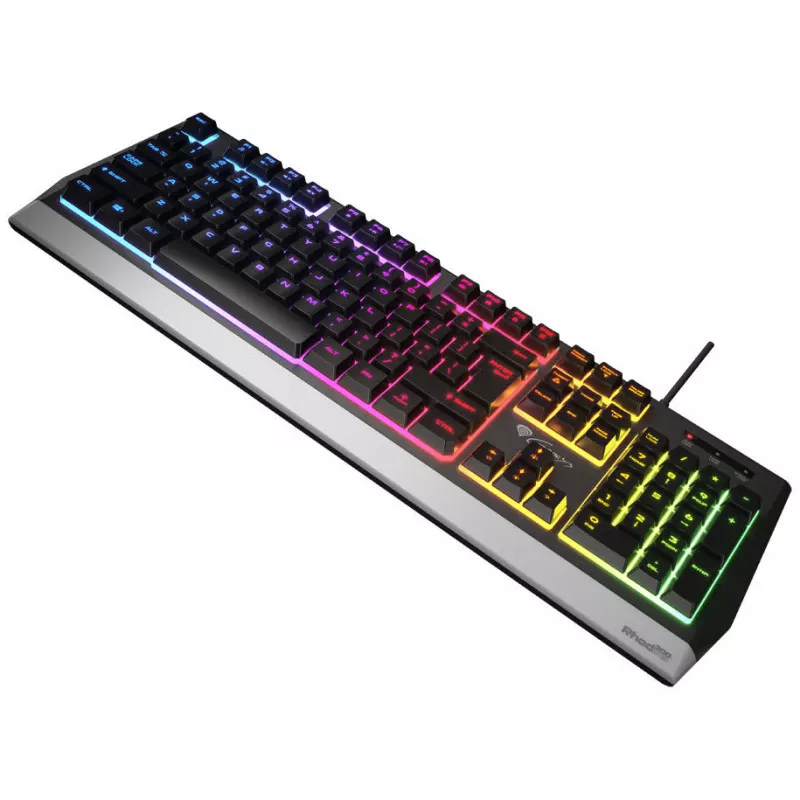 INF Genesis Rhod 300 RGB Gaming -tangentbord, RGB LED -ljus, USA, svart,