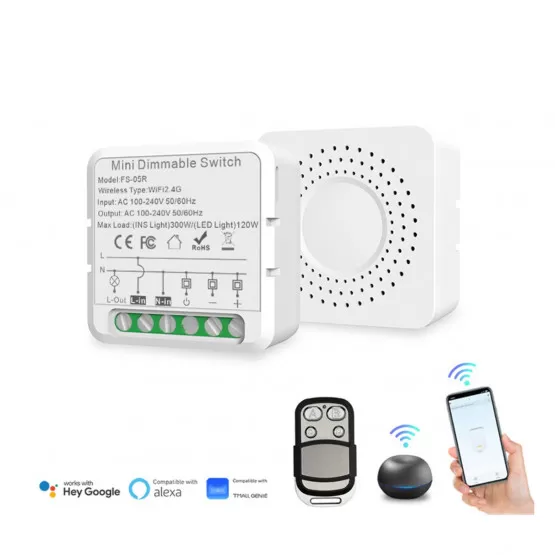 INF WiFi Smart Dimmer Switch Module - Röststyrning & Timerfunktion