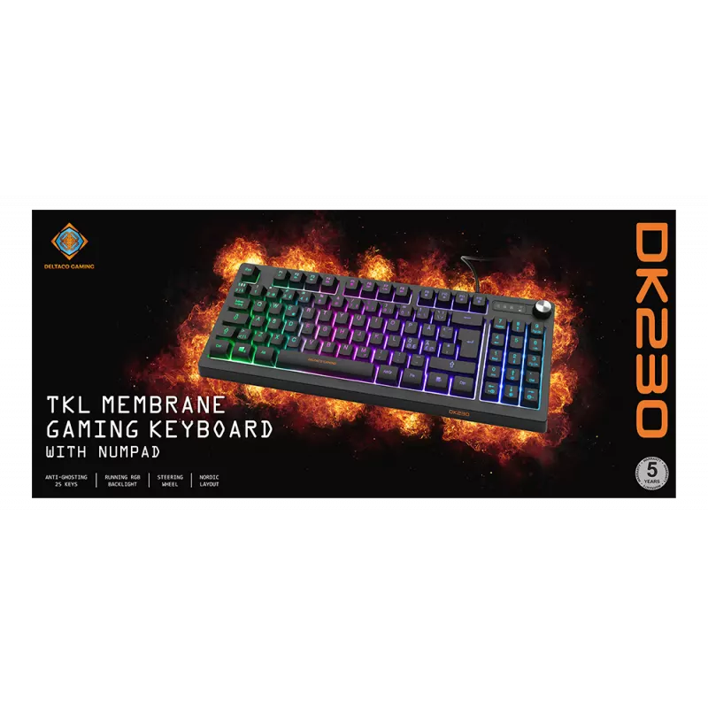 INF DK230 Membrane Running RGB TKL Keyboard numpad PAN Nordic
