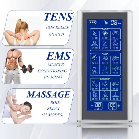 INF 36 Lägen TENS Elektroterapi Massageapparat - Muskelstimulator för