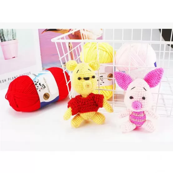 INF 12-Färgs Mjölkbomullsgarn - Mjukt & Mångsidigt DIY Stick- och Virkgarn