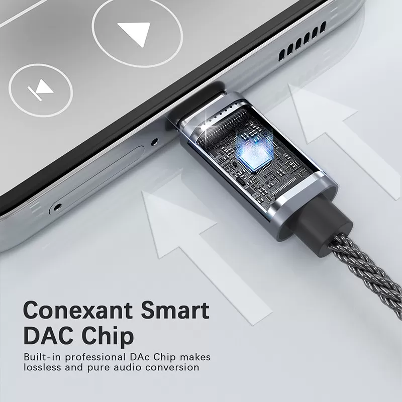 INF 32bit / 384kHz USB-C till 3,5 mm ljudadapterkabel DAC-adapter