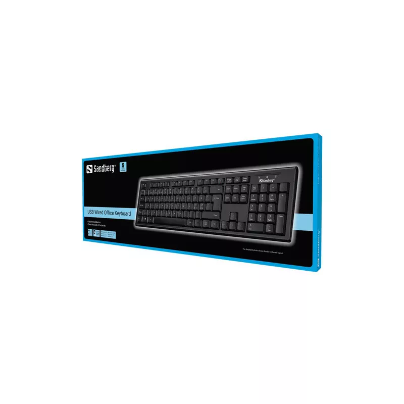 Wired USB Office Keyboard, Black (Nordic)