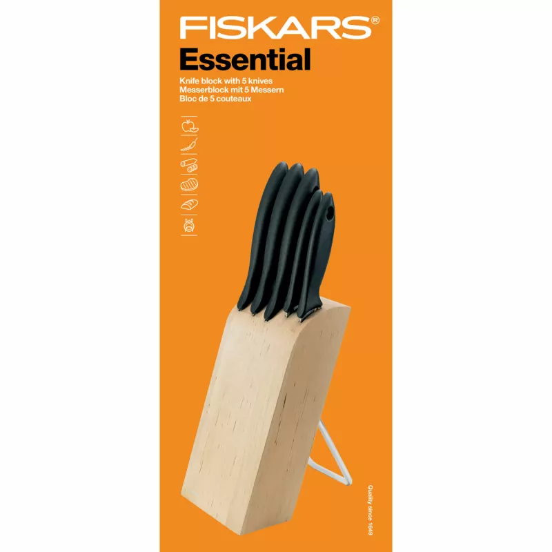INF Knivblock med 5 knivar Essential