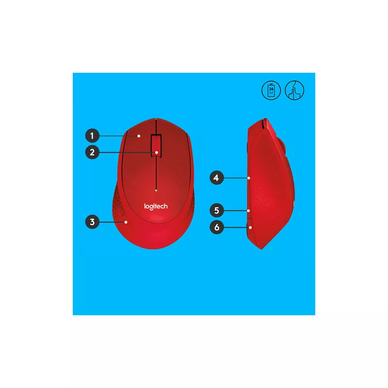 M330 Silent Plus Wireless Mouse, Red