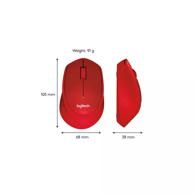 M330 Silent Plus Wireless Mouse, Red