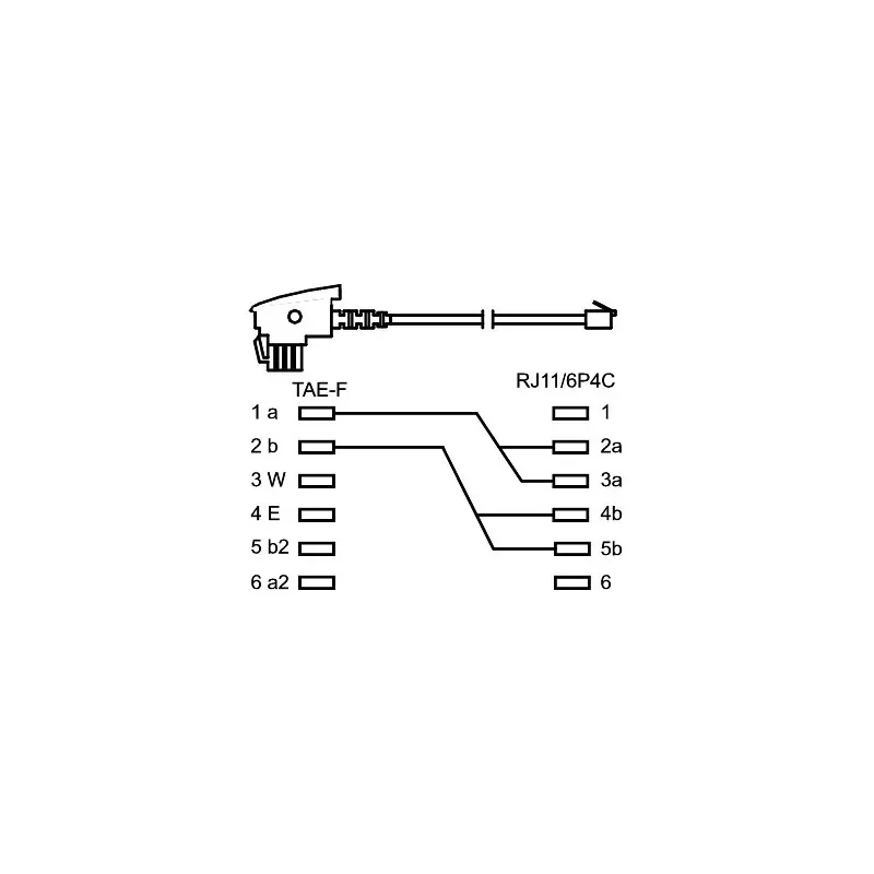 TAE-F-kabel (universal pinout), vit